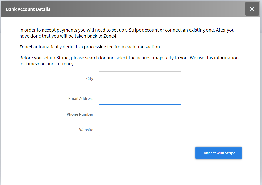 Setting up a Stripe Account – Zone4 Help